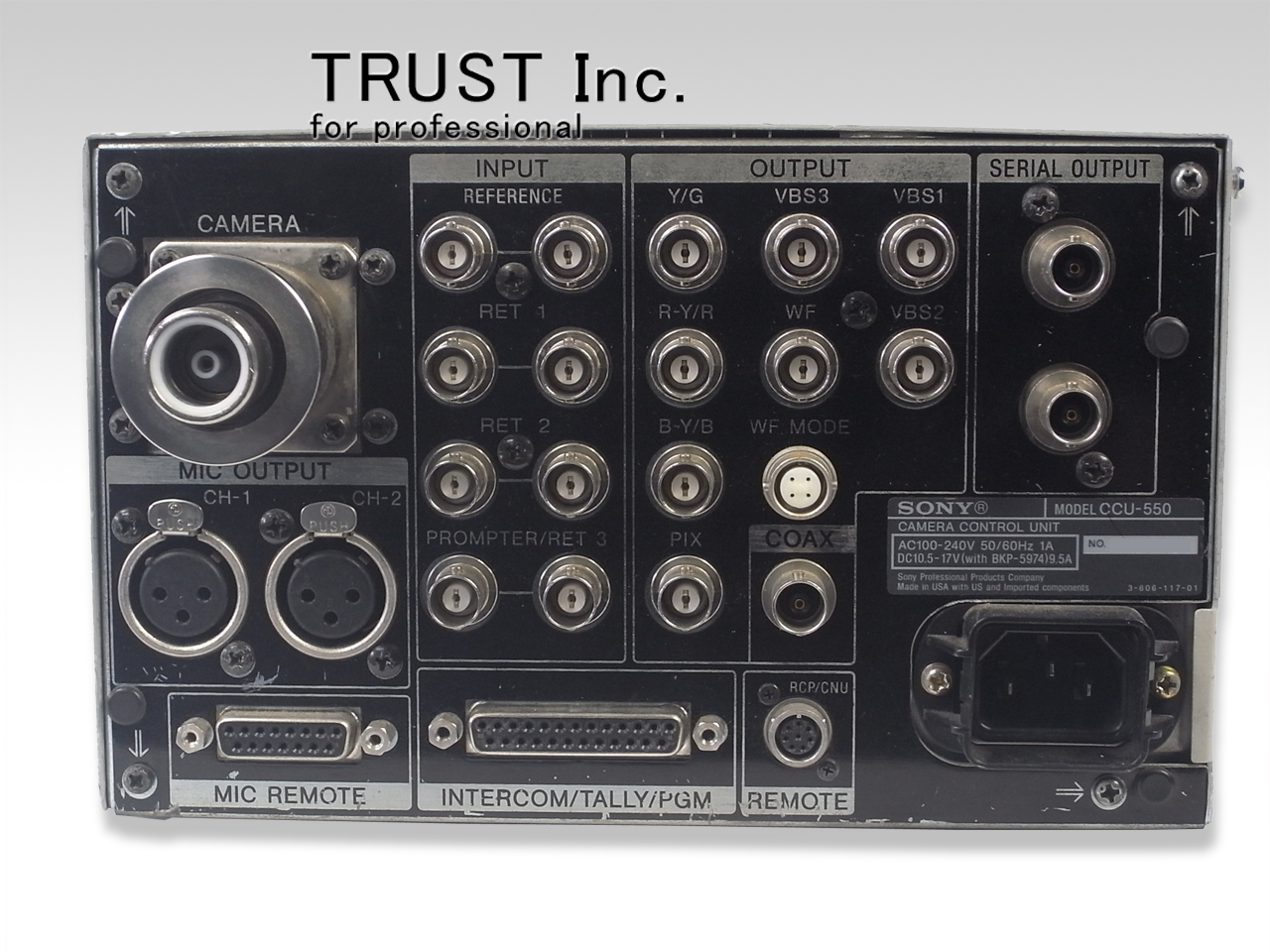 CCU-550 / Camera Control Unit【中古放送用・業務用 映像機器・音響機器の店 - トラスト株式会社】