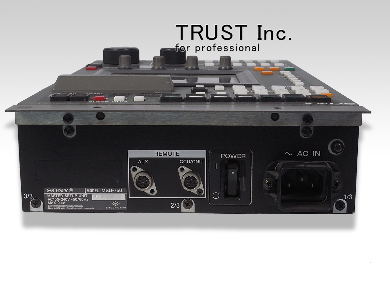 MSU-750 / Master Setup Unit【中古放送用・業務用 映像機器・音響機器の店 - トラスト株式会社】